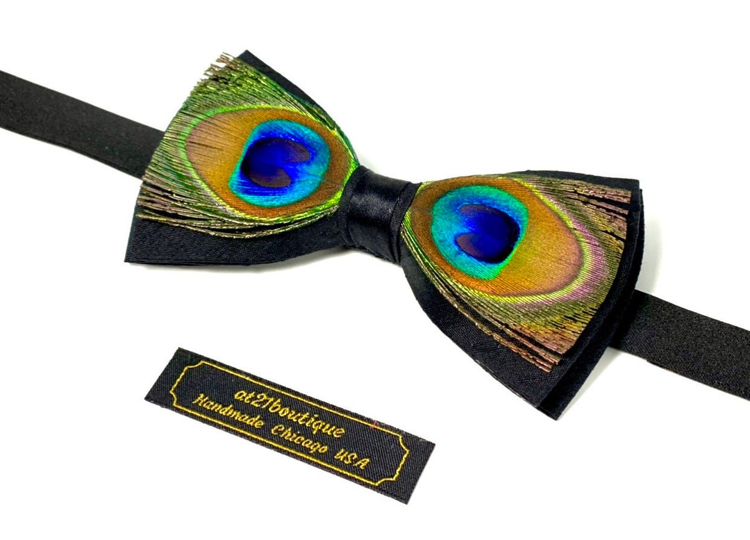 Mens Handmade Peacock Feather Bow Tie: Groom Wedding Outfit - Etsy