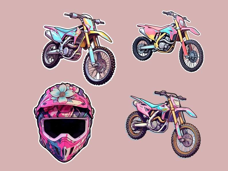 Motocross Girly Sticker Bundle - Etsy