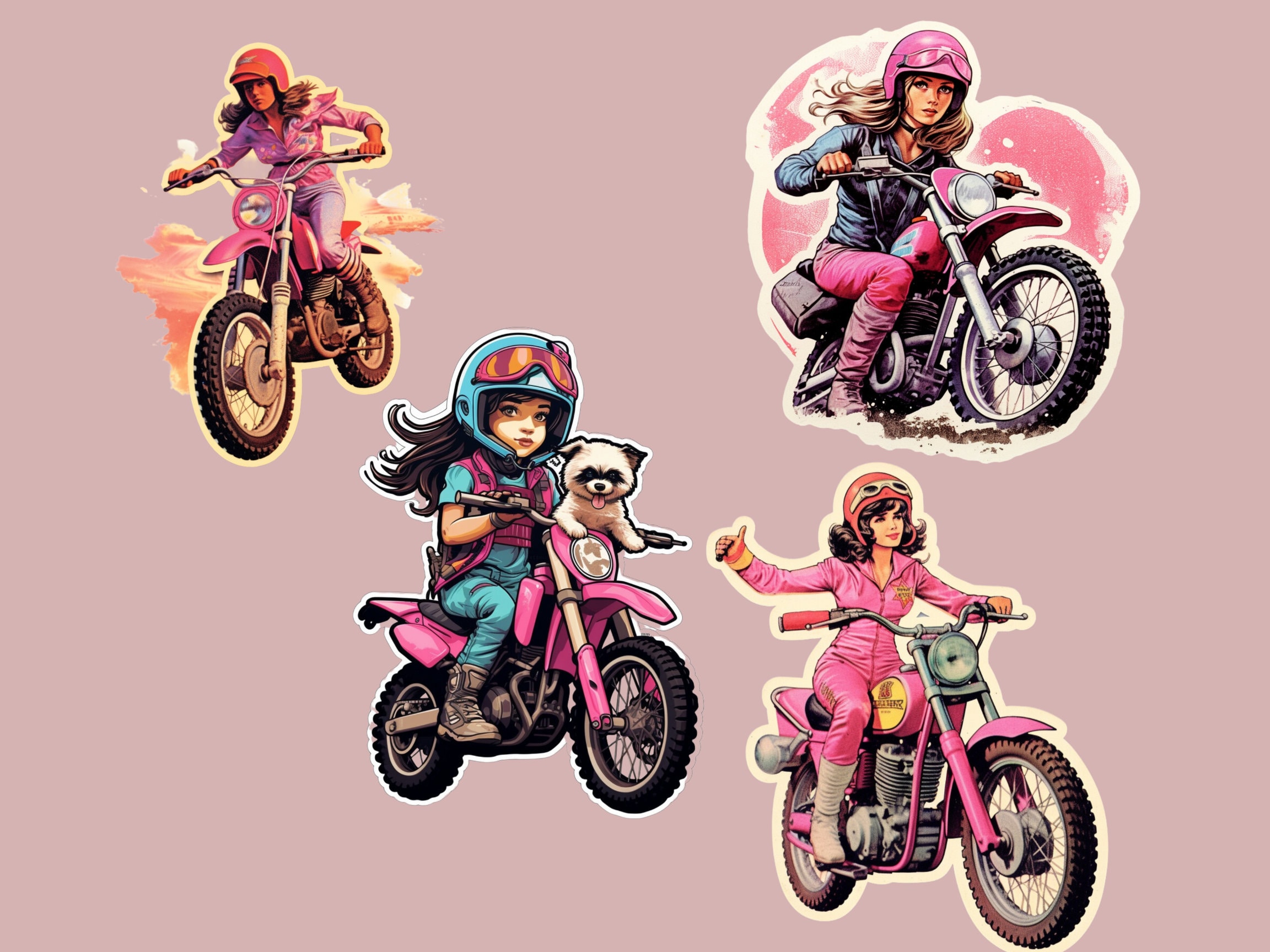 Motocross Girly Sticker Bundle - Etsy