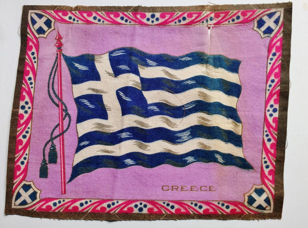 Antique Cigar Felts Flags, Tobacco Promotional Fabric Flag, Greece or ...