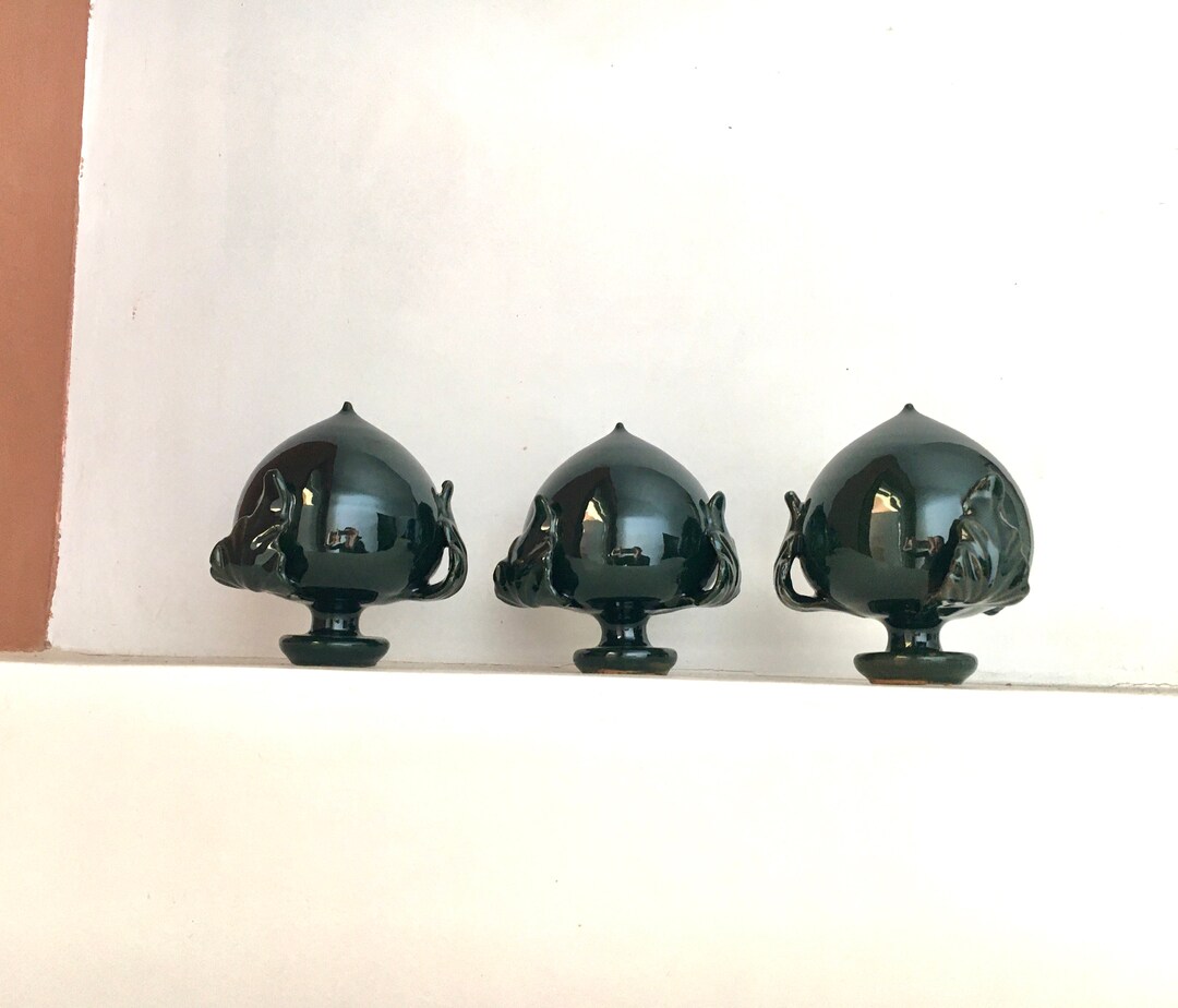 Pumo Pugliese in Set, Handmade Ceramics, Lucky Charm, Dark Green Pumo ...