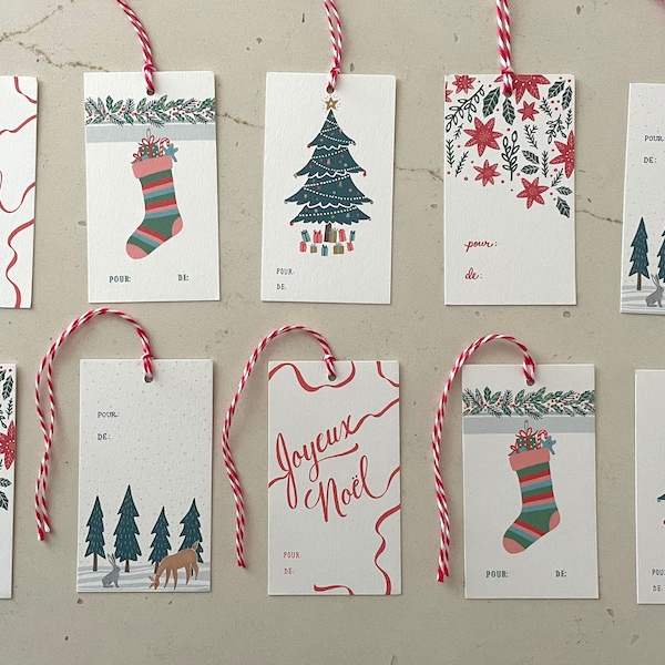 étiquettes de noël - Etsy France