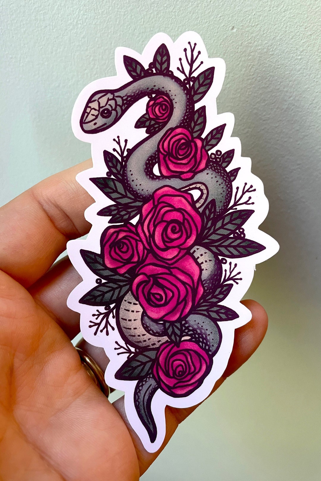 Rose and Snake Vinyl Sticker Vinyl Decal Collectible - Etsy