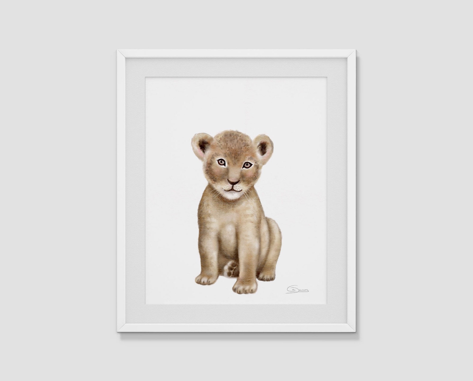 Baby Lion Cub Print Savannah Safari Nursery Animals - Etsy UK
