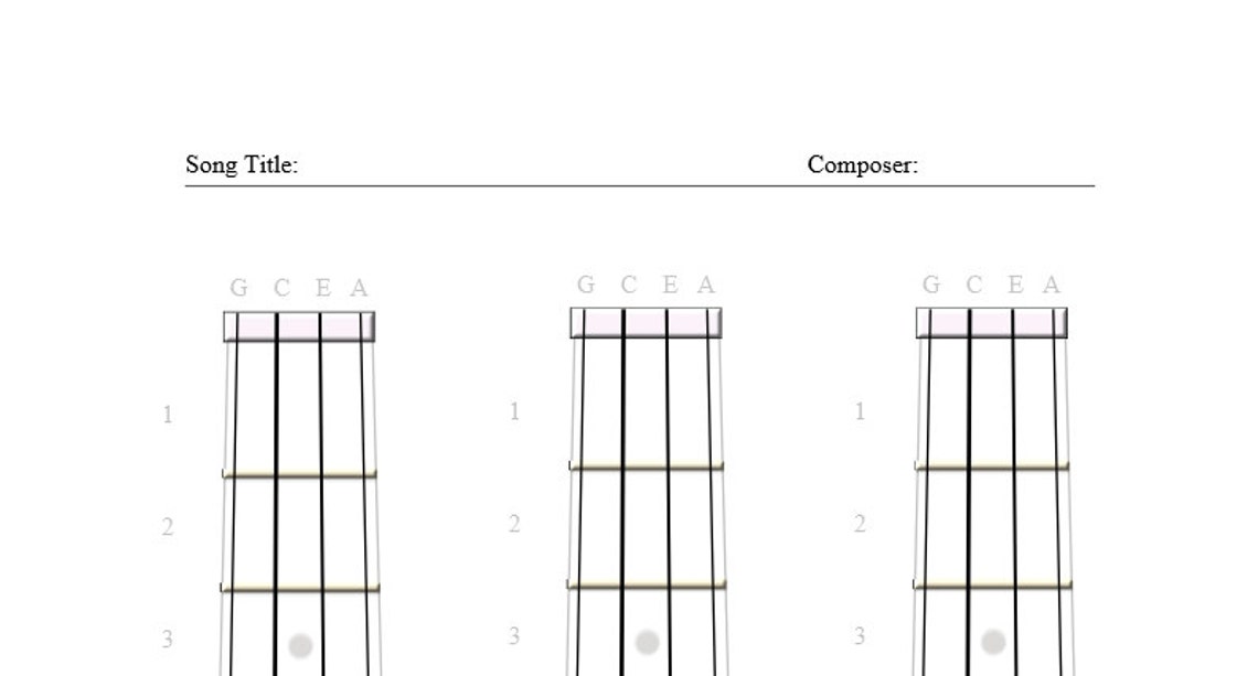 Ukulele Manuscript Templates PDF Download - Etsy