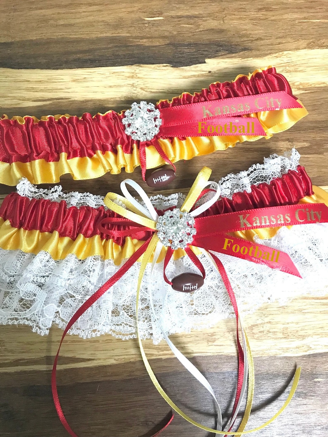 Kansas City Wedding Garter Set. Kansas City Garters. Sports Garter Set ...