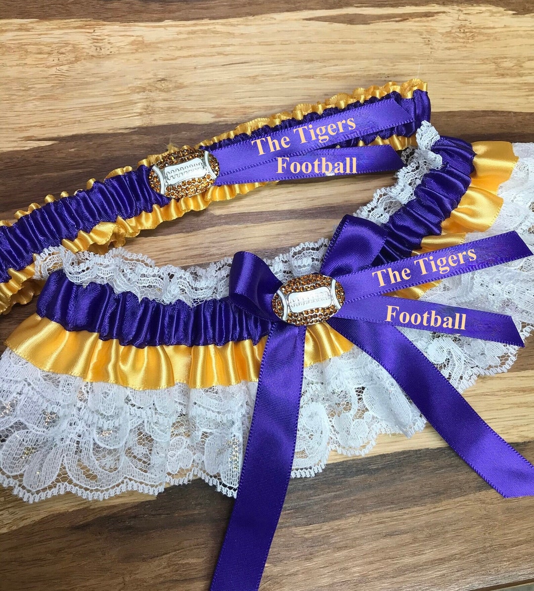 Tigers Football Garters. Football Wedding Garter Set. Sports Garters ...