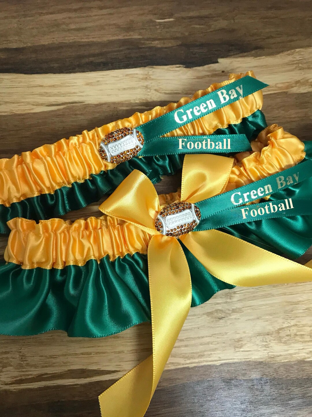 Green Bay Sports Garter Set, Sports Garter Set. Football Garters. - Etsy