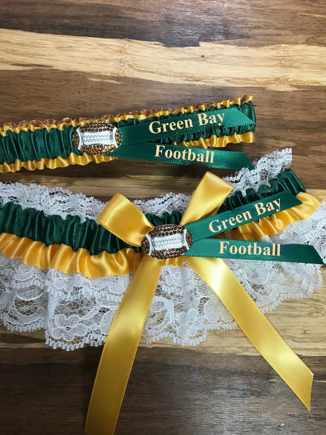 Green Bay Football Garter Set, Sports Garter Set/team Garter Set/custom ...