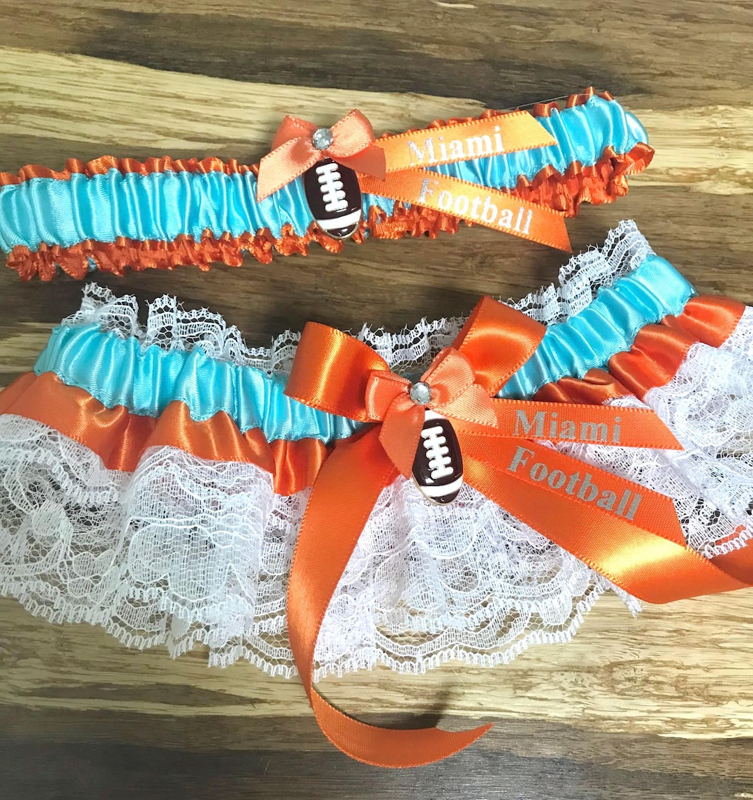 Miami Wedding Garter Set. Miami Football Garters. - Etsy