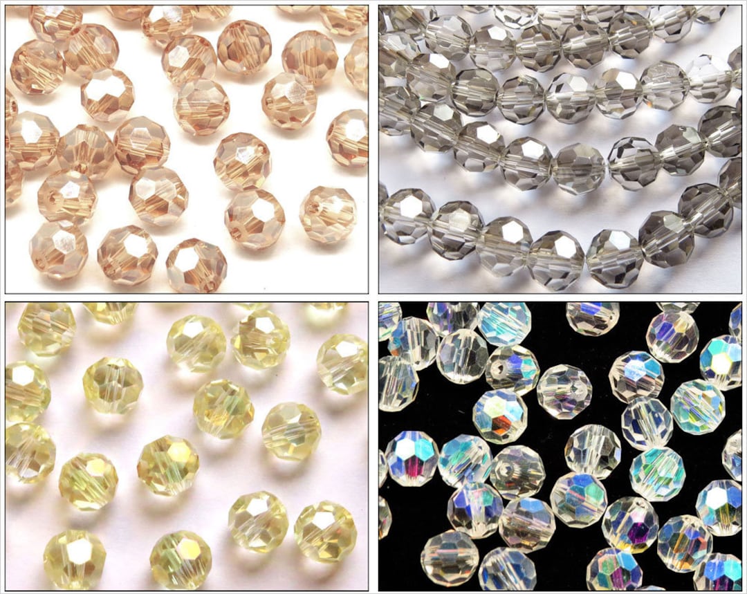 Set of 20 Faceted Pearls in Crystal 8mm Color of Your Choice: Beige ...