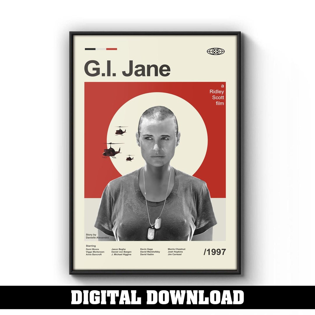 Mid Century Modern G.i.jane Poster Digital Print, Custom Movie Wall Art ...