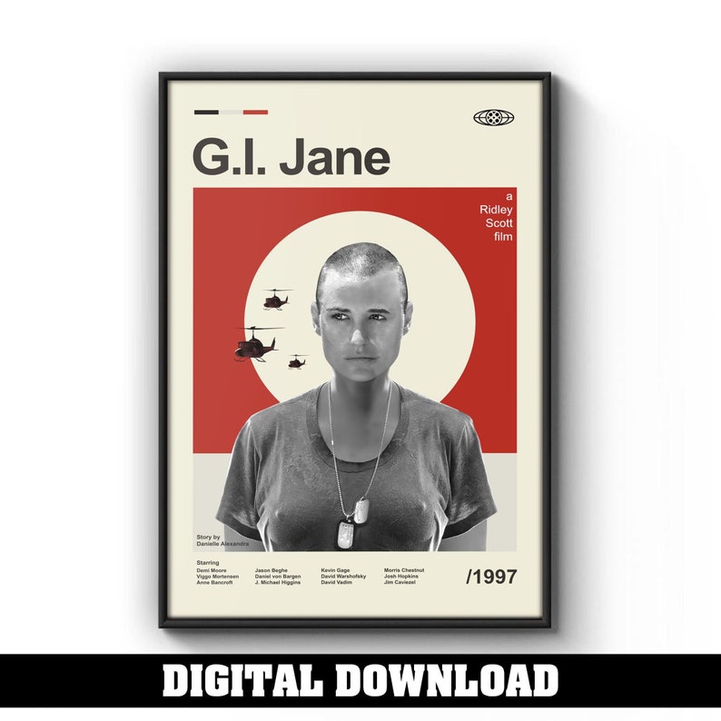 Mid Century Modern G.i.jane Poster Digital Print, Custom Movie Wall Art ...