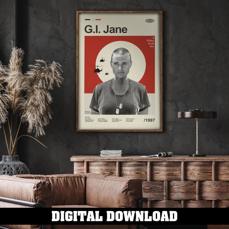 Mid Century Modern G.i.jane Poster Digital Print, Custom Movie Wall Art ...