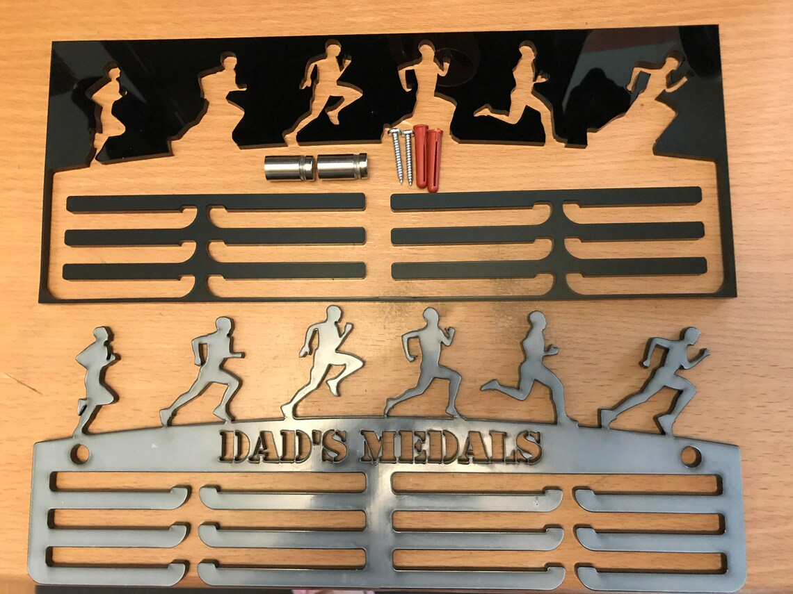 Dad's Medals male runner medal holder Father's Day | Etsy