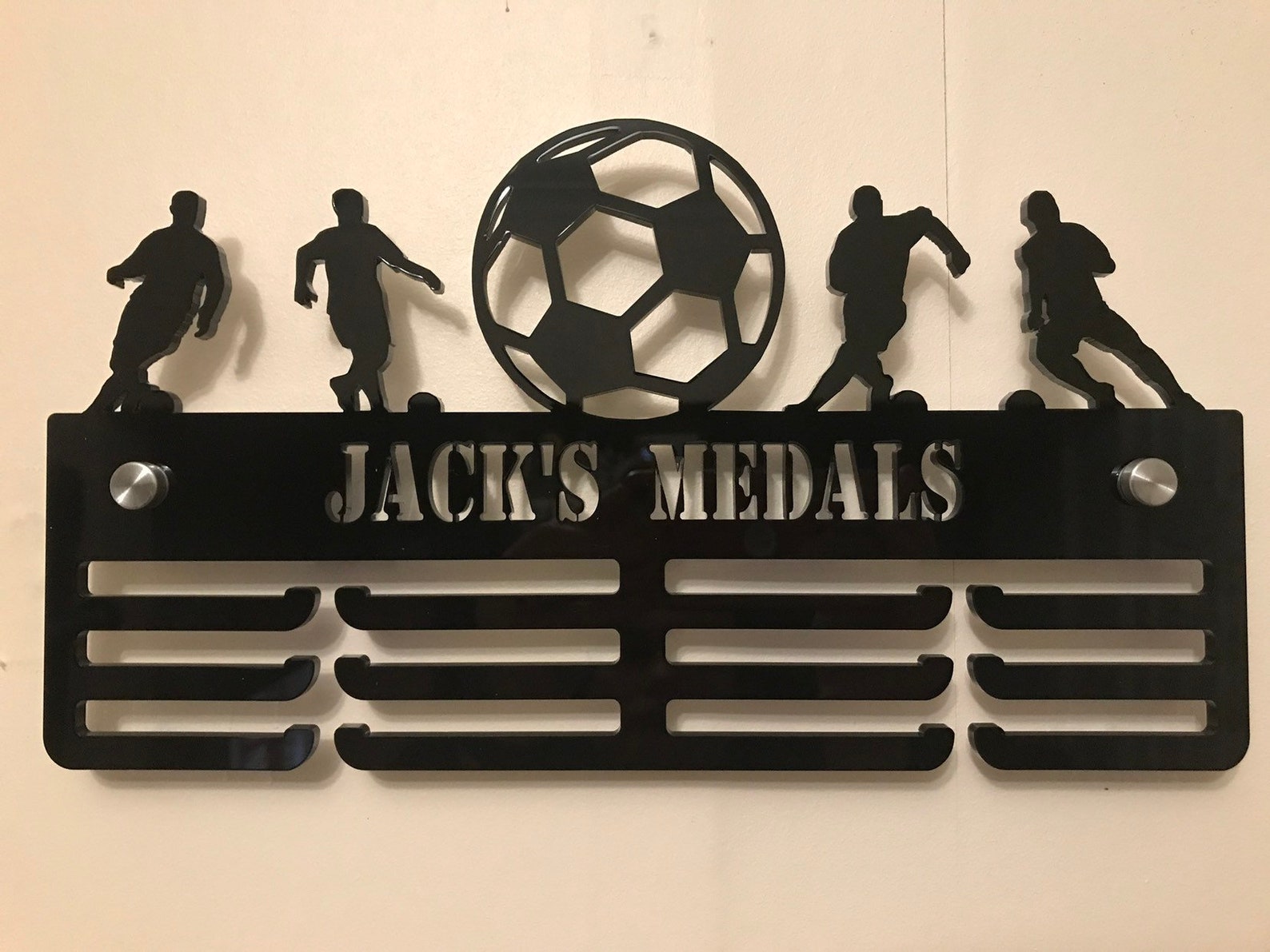 Personalised Football Medal Holder Hanger Acrylic Male / - Etsy UK