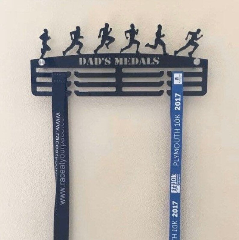 Dad's Medals male runner medal holder Father's Day | Etsy