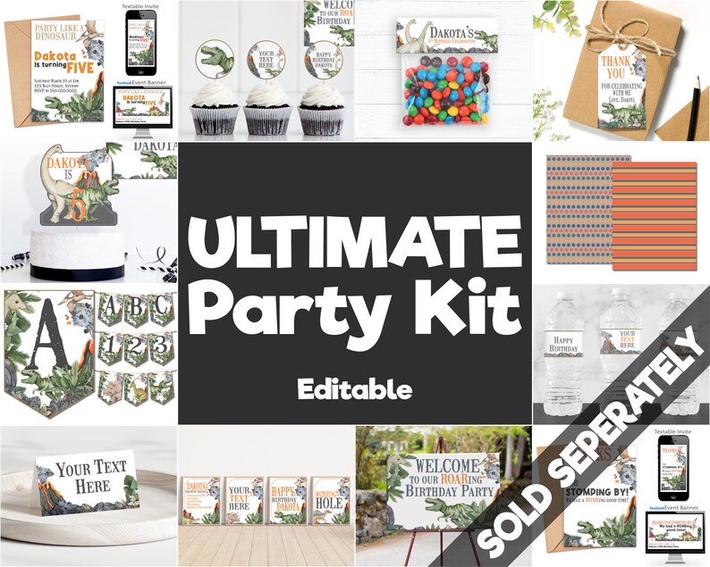 Editable Dinosaur Party Poster, Welcome Sign, Dinosaur Birthday ...