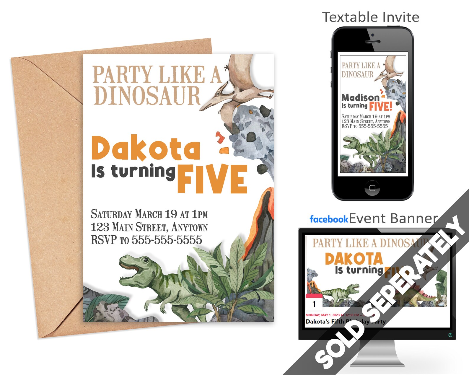 Editable Dinosaur Party Poster, Welcome Sign, Dinosaur Birthday ...