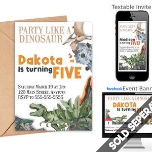 Editable Dinosaur Party Poster, Welcome Sign, Dinosaur Birthday ...