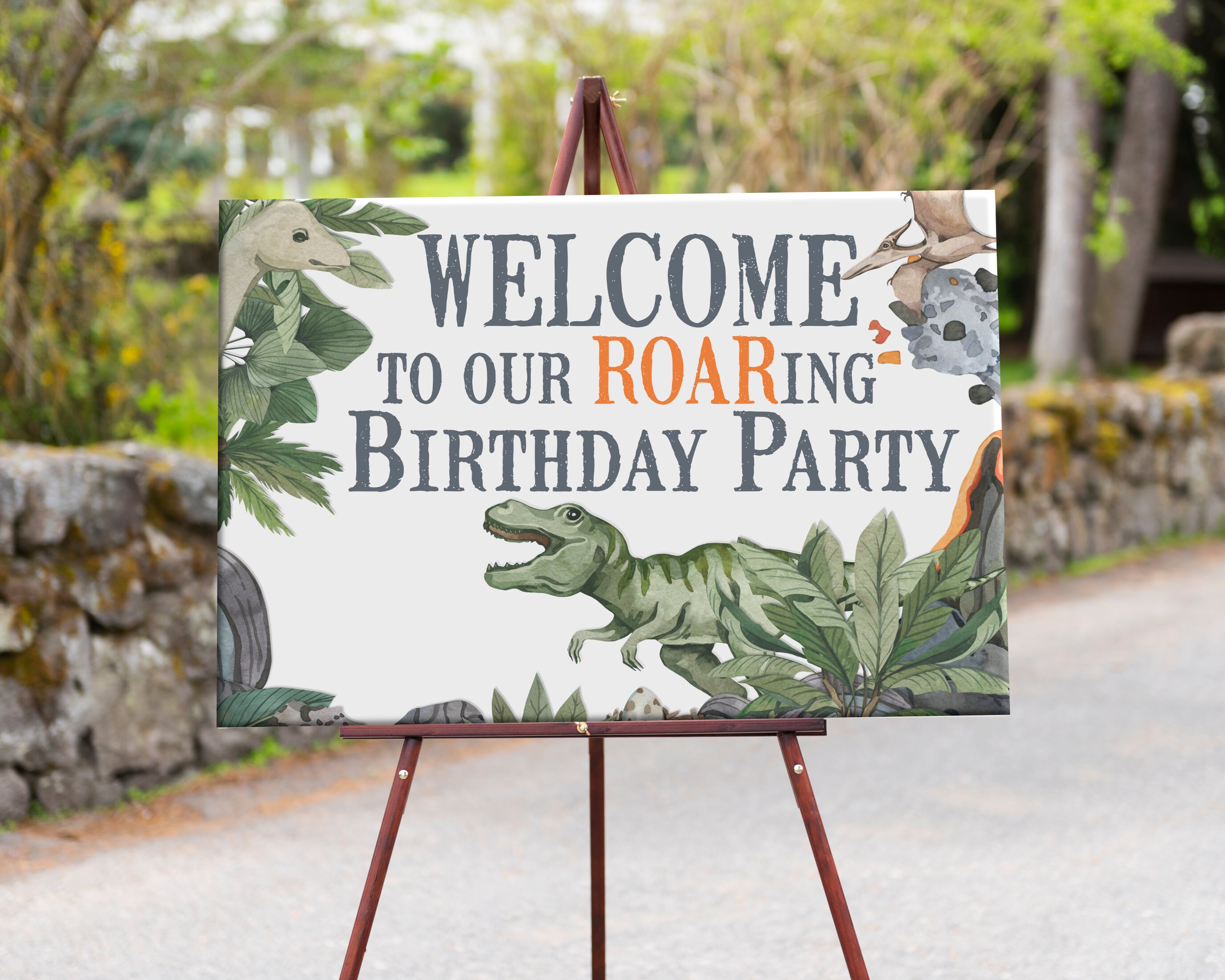 Editable Dinosaur Party Poster, Welcome Sign, Dinosaur Birthday ...