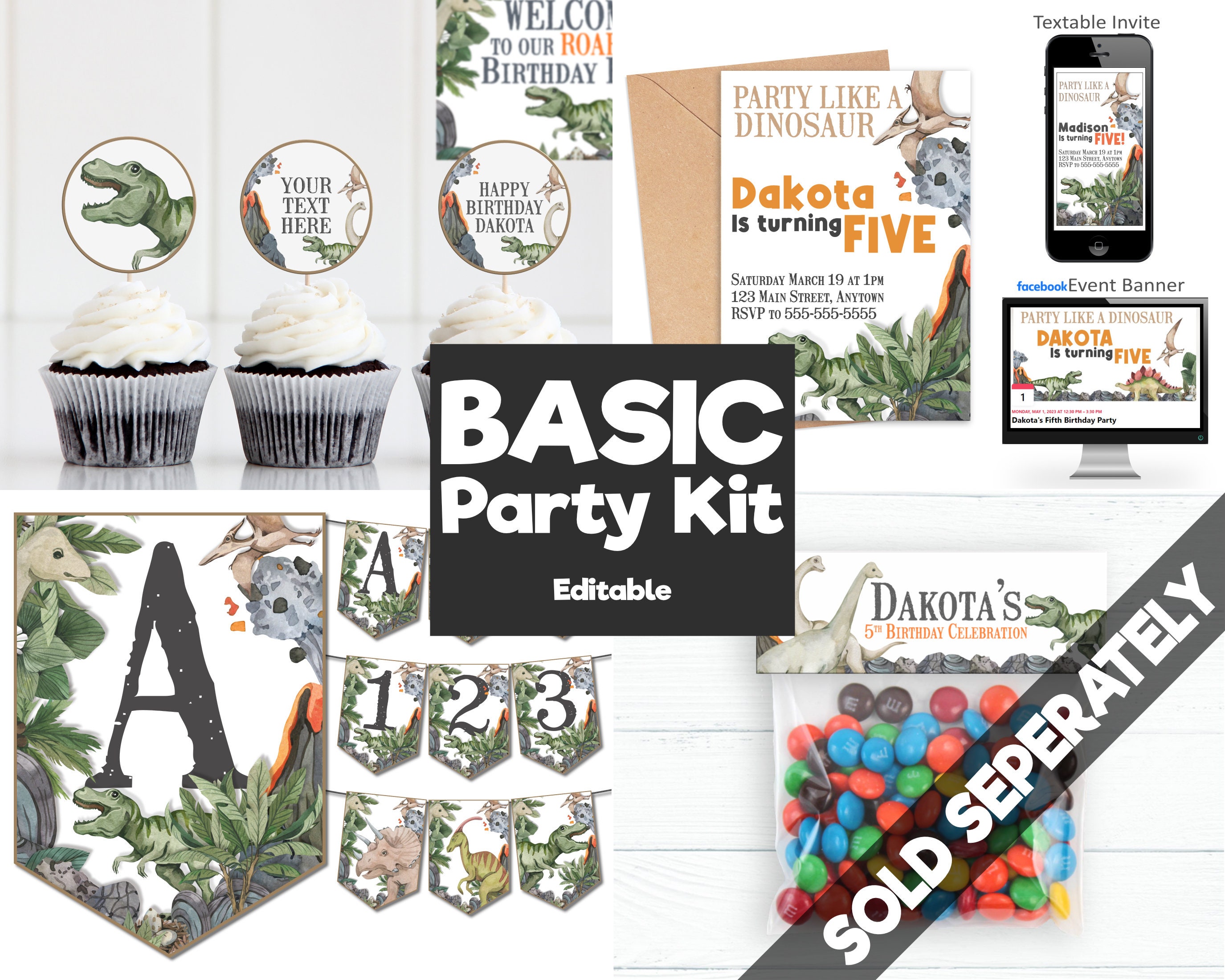 Editable Dinosaur Party Poster, Welcome Sign, Dinosaur Birthday ...