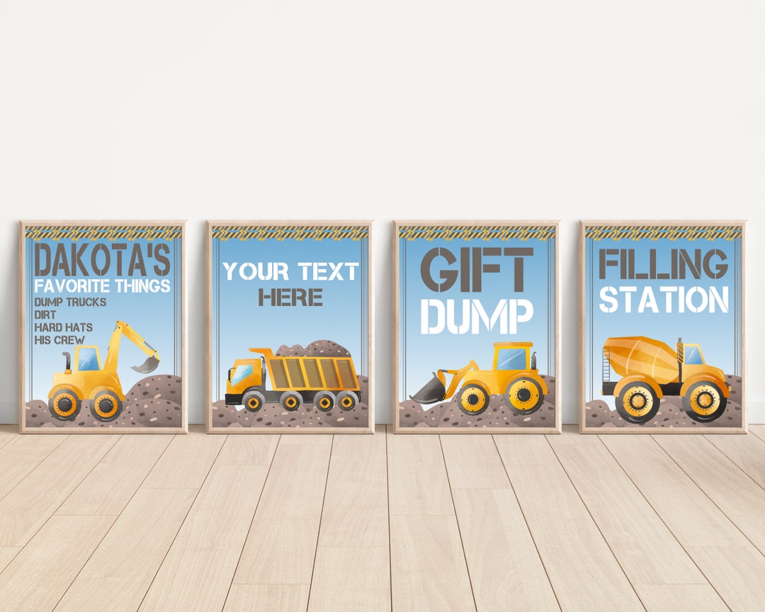 Editable Construction Table Signs 8.5 X 11, Construction Birthday ...