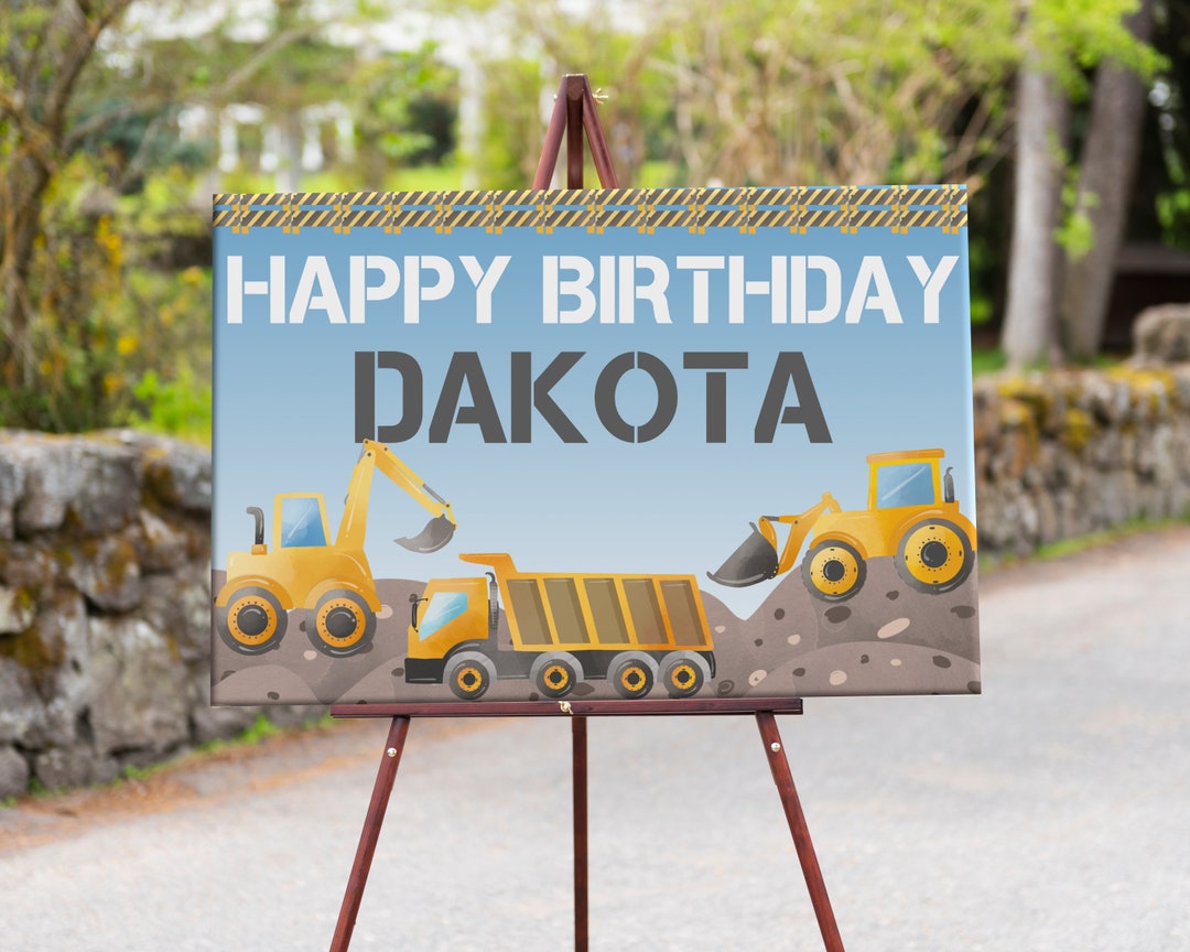 Editable Construction Party Poster, Welcome Sign Construction Birthday ...