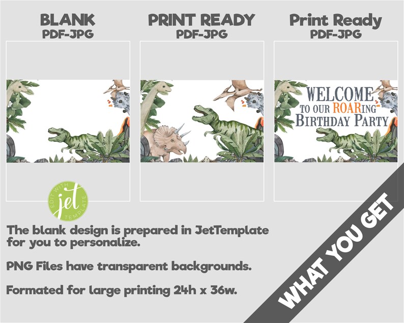 Editable Dinosaur Party Poster Welcome Sign Dinosaur - Etsy