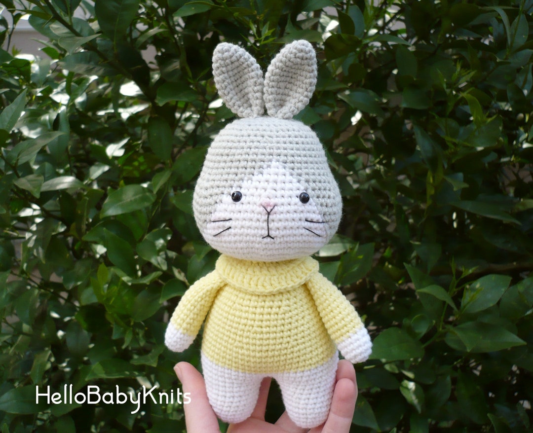 Crochet Bunny Plushie, Rabbit Lover Gift, Cute Bunny Stuffed Animal ...
