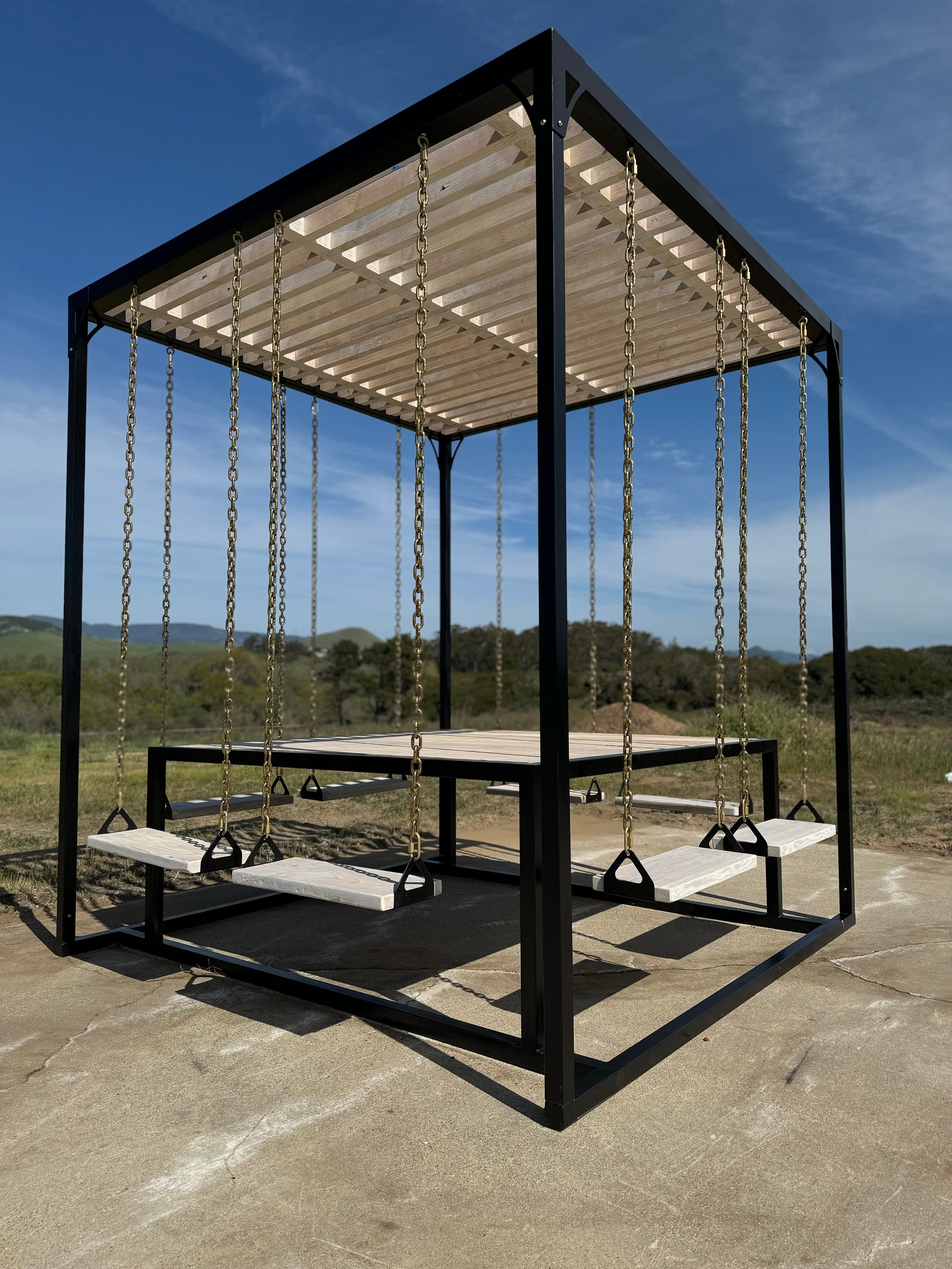 Custom Metal Swing Table 8 Seater / Patio / Table / Indoor Outdoor Use ...