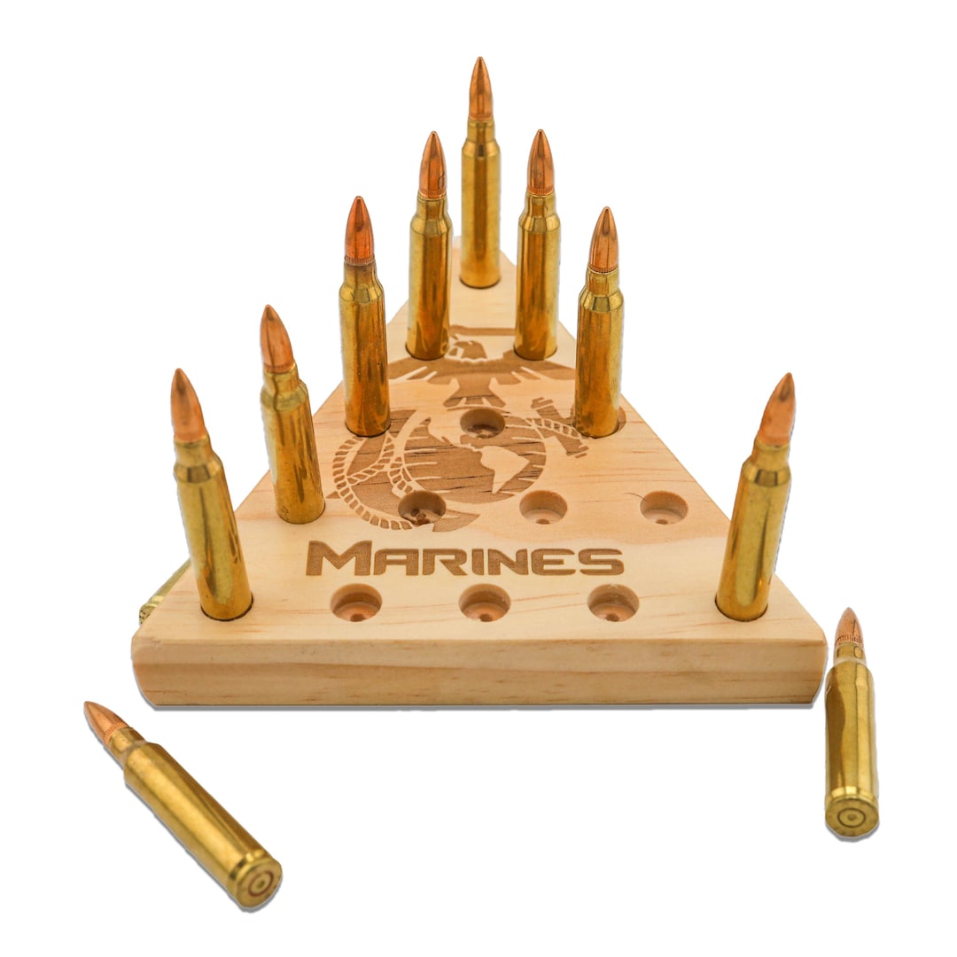 Marine Corps Gifts | USMC Bullet Triangle Peg Game | Real Blank Bullets ...