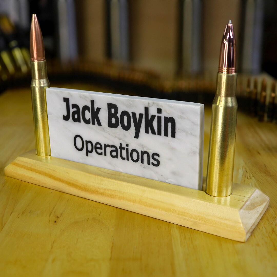 Desk Name Plaque Real Bullet Name Plate Personalized Desk Accessories ...