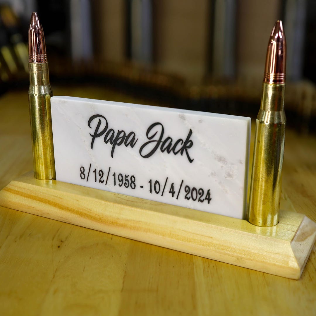 Bullet Urn Memorial Plaque | Remembrance Cremation Urn Stand | Engraved ...