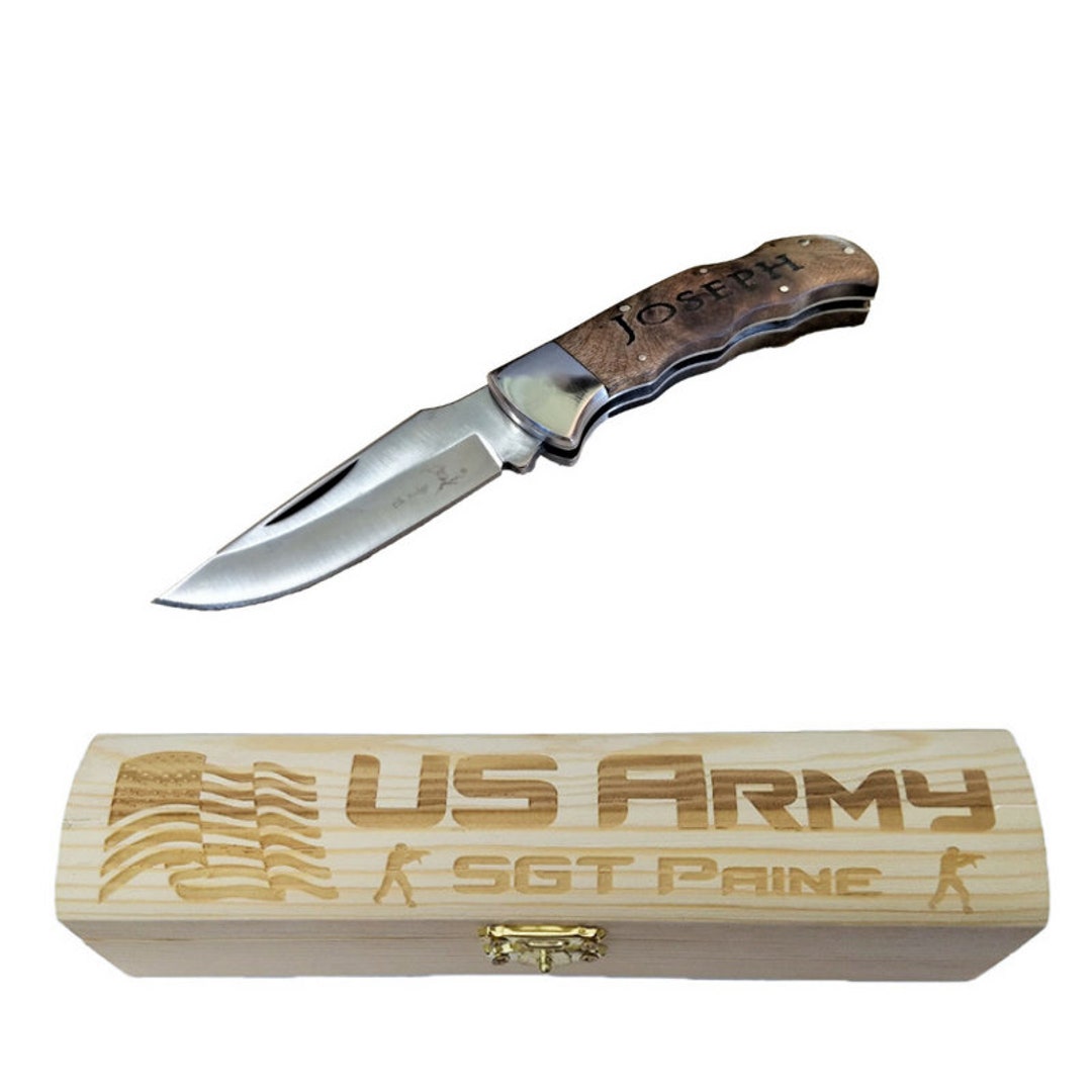 US Army Gifts for Men | Army Engraved Knife & Gift Box | Personalized ...
