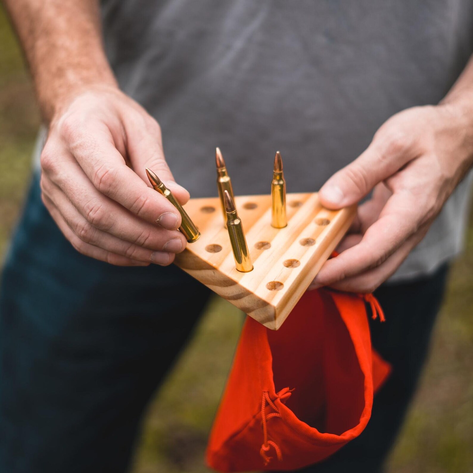 Triangle Peg Game | Solid Wood | Made in USA | Gift for Dad | Man Cave ...