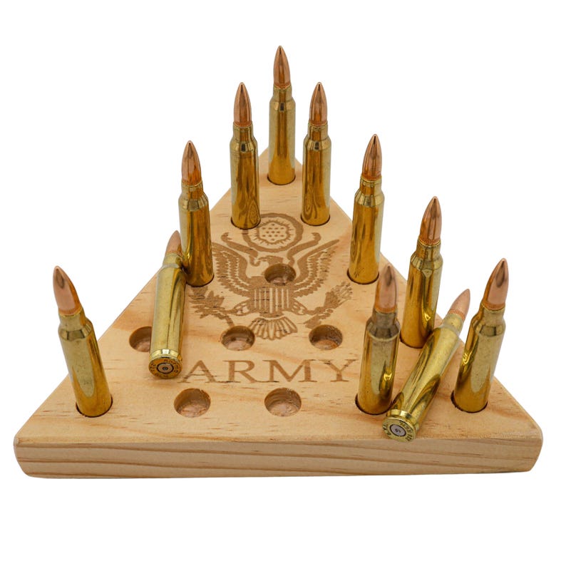 Soldier Gifts | Army Bullet Triangle Peg Game | Real Blank Bullets ...