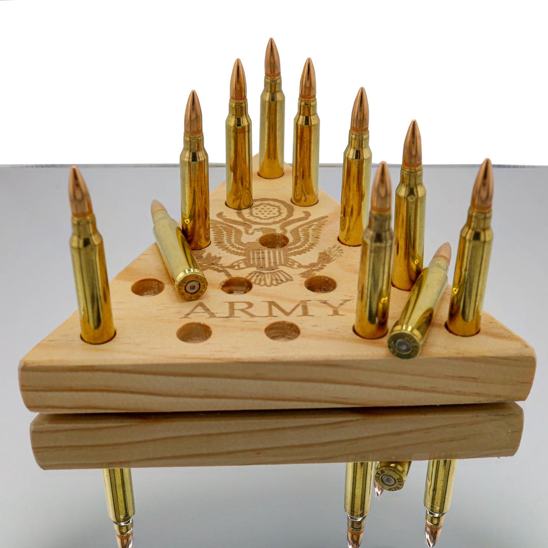 Soldier Gifts | Army Bullet Triangle Peg Game | Real Blank Bullets ...
