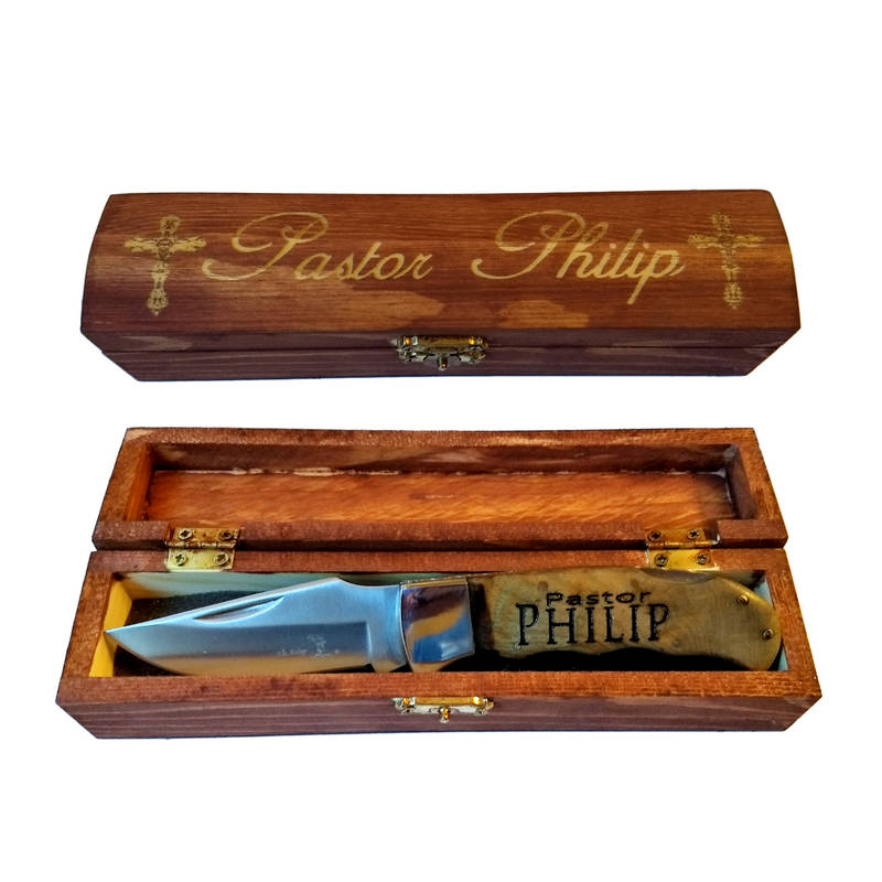 Hunting Knife Pastor Gift idea Engraved Pocket Knife & Gift | Etsy