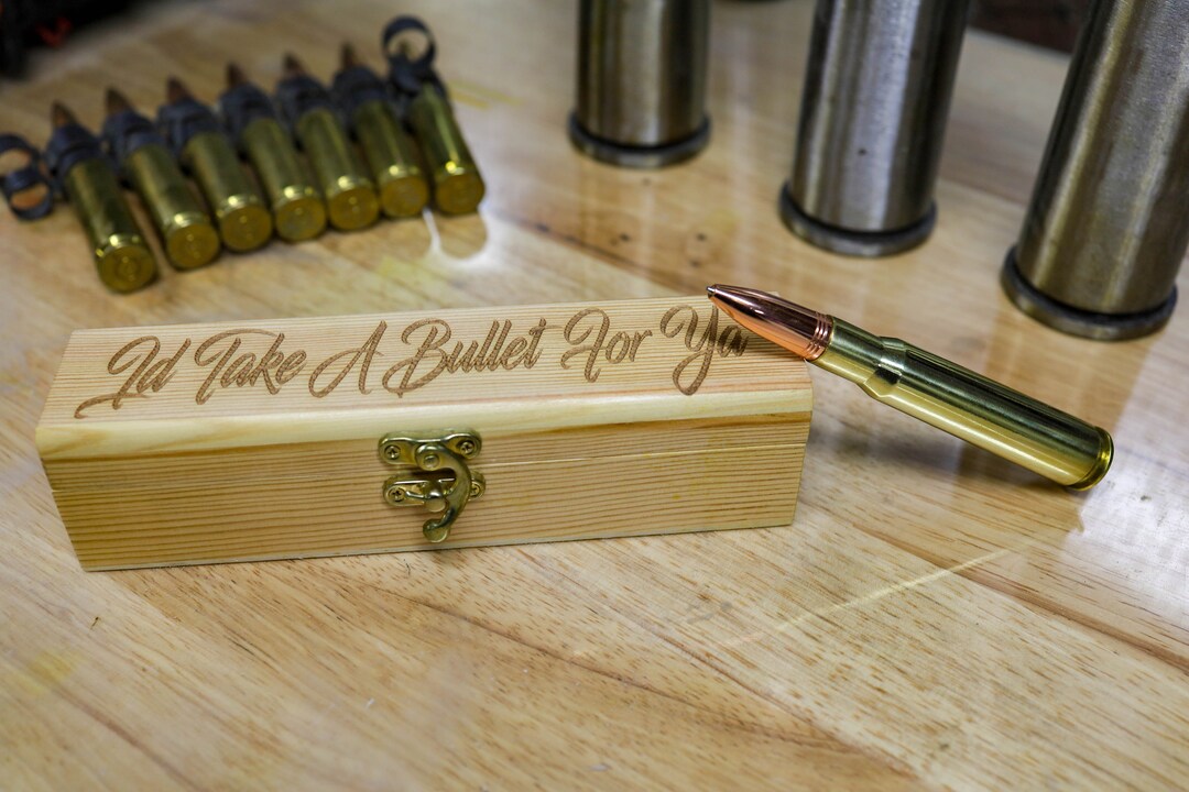 Manly Man Gifts for Husband Bullet Pen Box Personalized Laser Engraved ...