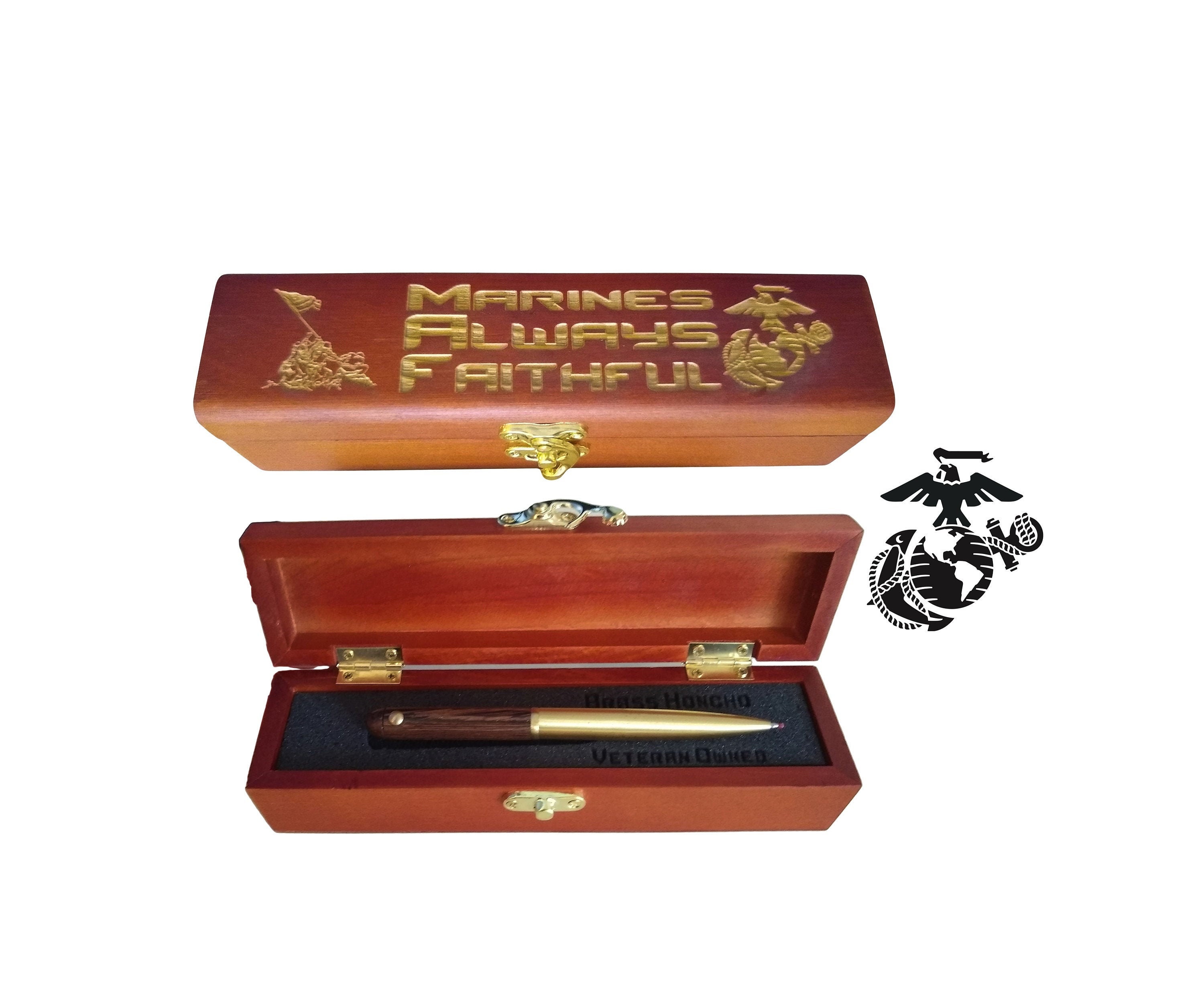 USMC Gifts for Men Wood Pen & Engraved Gift Box Marine - Etsy