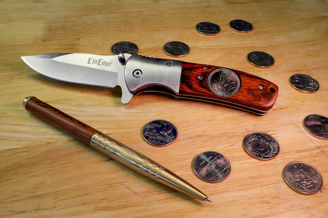Texas State Coin Pocket Knife | Custom Personalized Presentation Gift ...