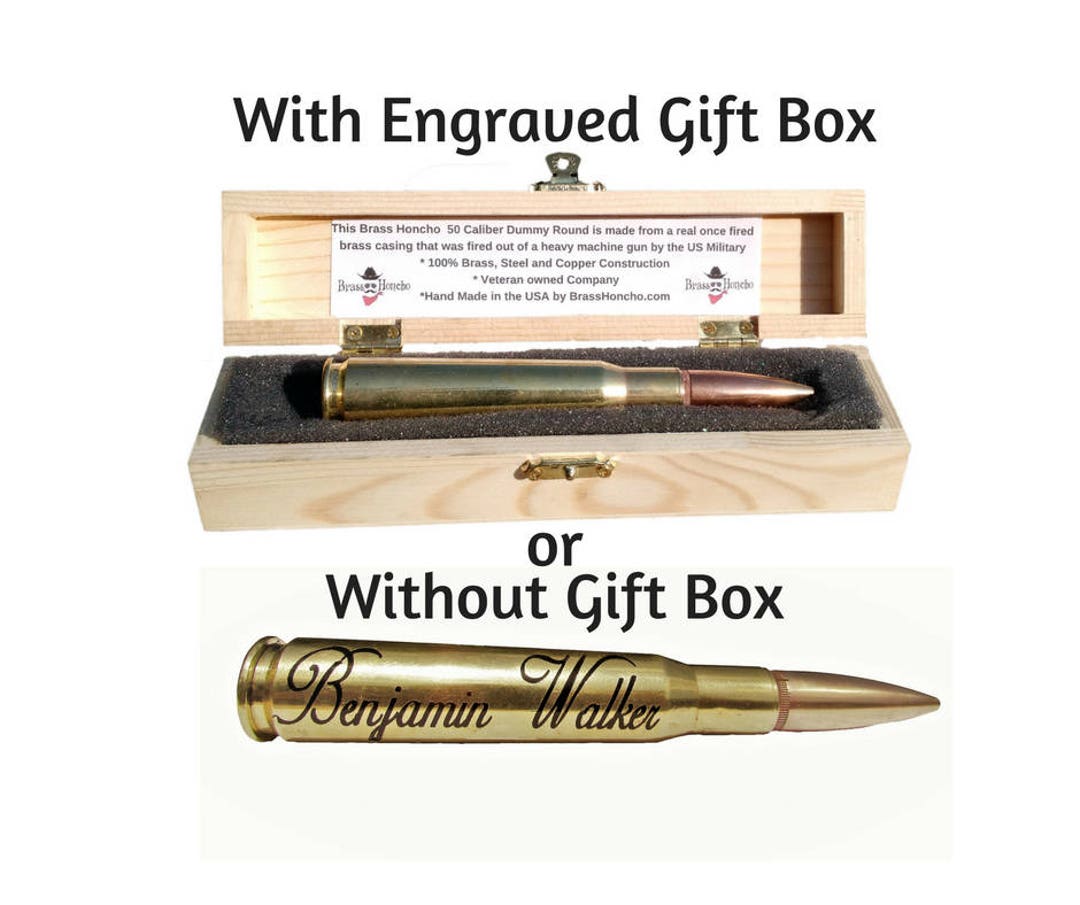 Personalized Bullet Dummy Desk Ornament - Made From a Real .50 Cal ...