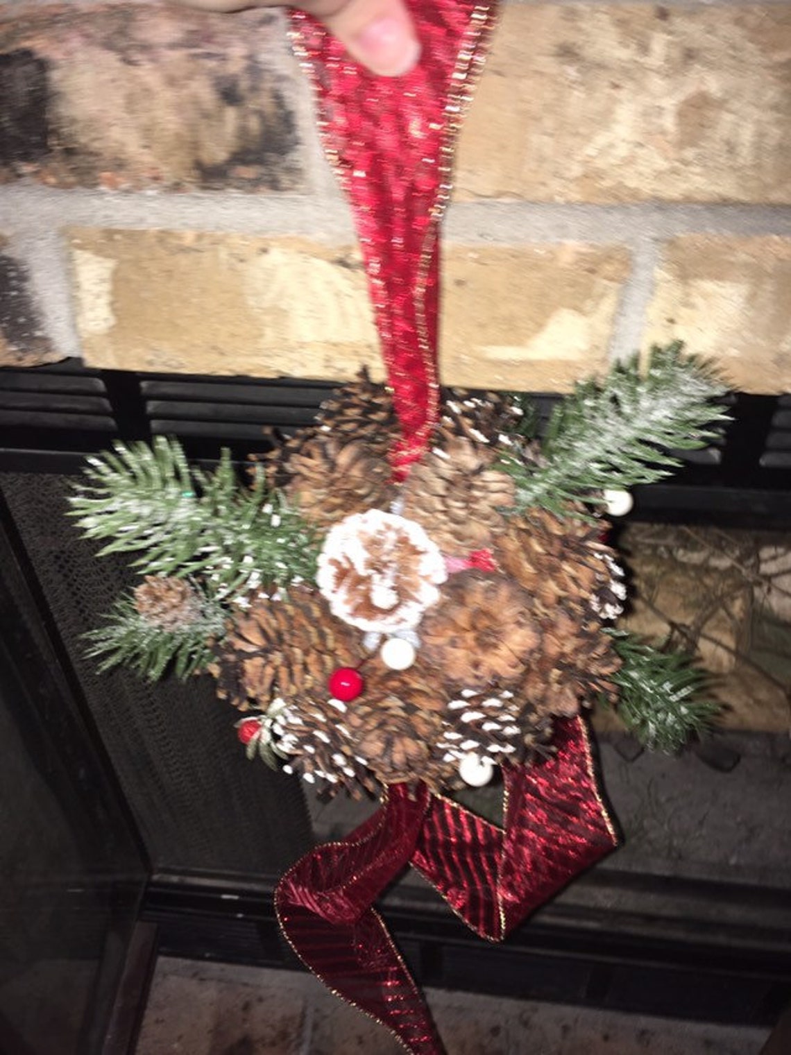 Pine Cone Kissing Ball, Winter Decor, Chistmas Decoration, Christmas ...