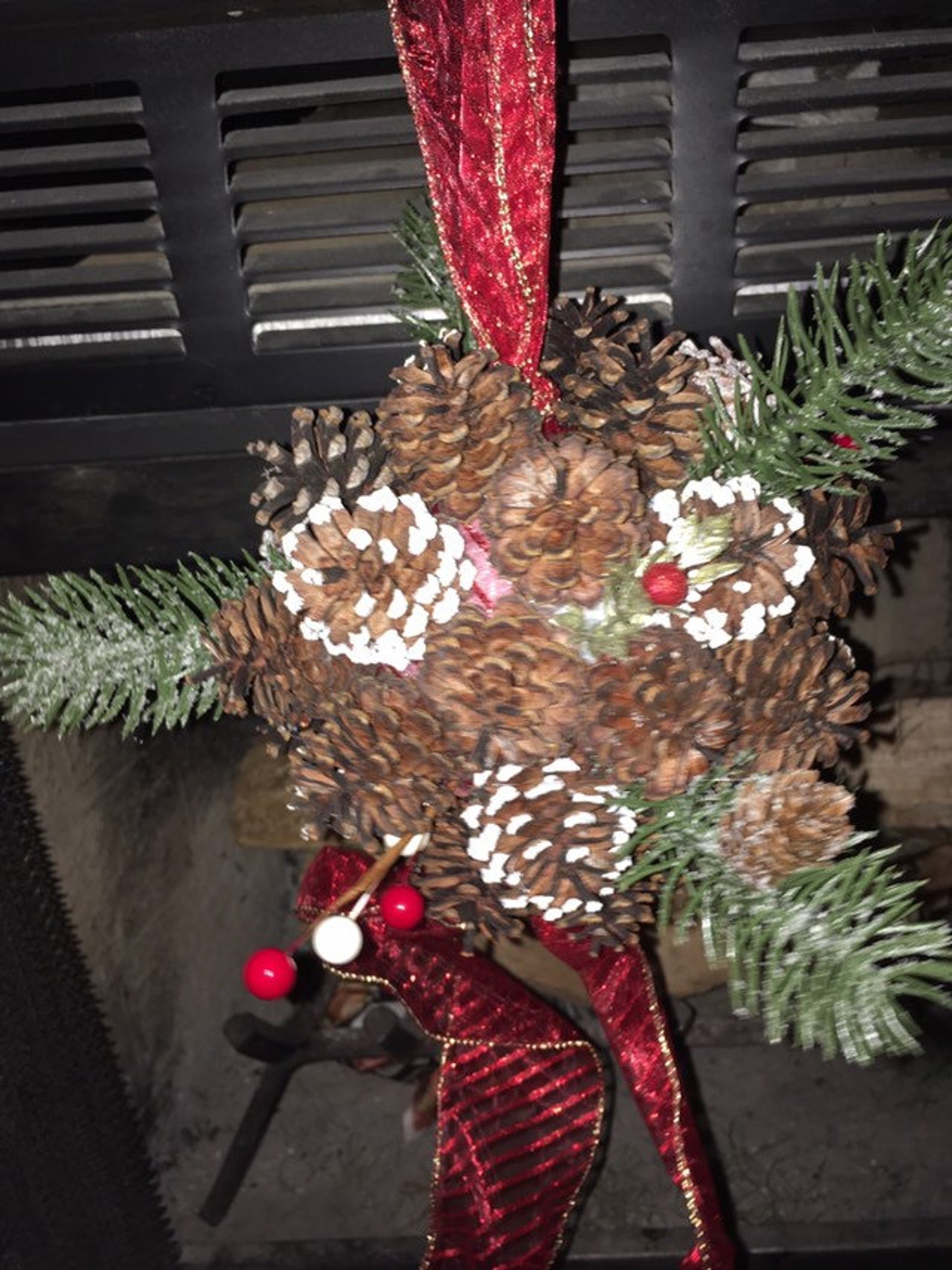 Pine Cone Kissing Ball, Winter Decor, Chistmas Decoration, Christmas ...