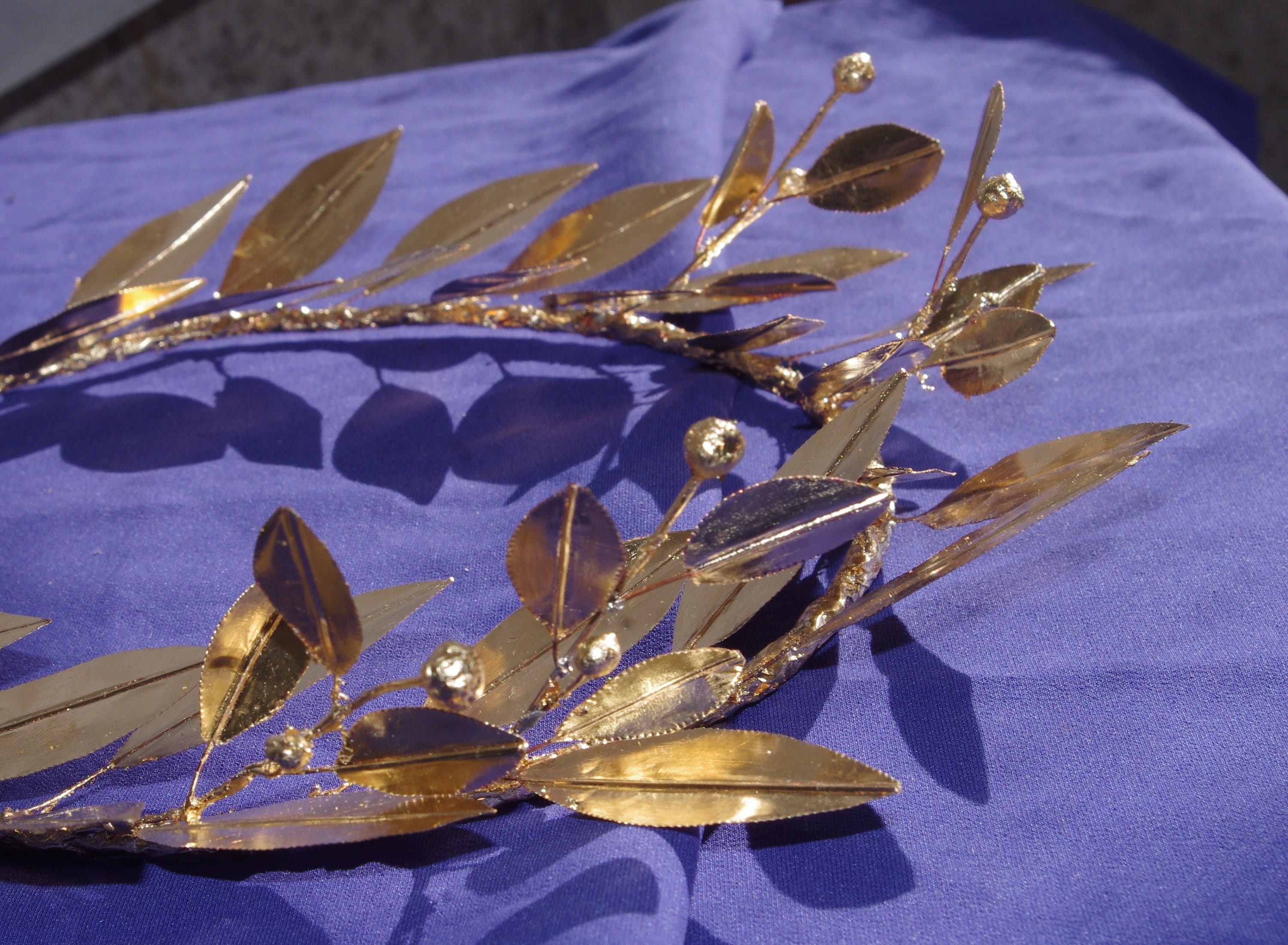 Golden Laurel Wreath Crown With Fruit Berries Ancient Greek Style Bay ...