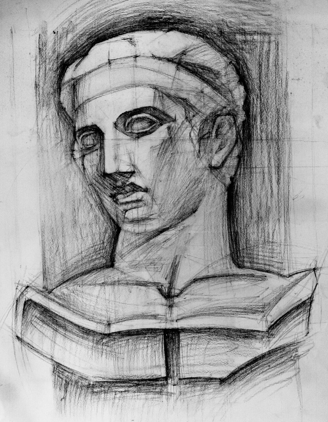 Apollo Charcoal Sketch Study Original Drawing on Paper Black - Etsy