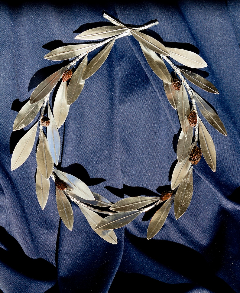 Silver Crown Olive Wreath Ancient Greek Roman Headpiece Olive Leaves ...
