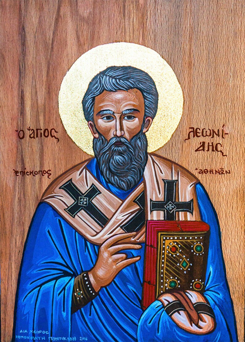 Icon Saint Leonidas Agios Leonidas Byzantine Greek Christian Orthodox ...