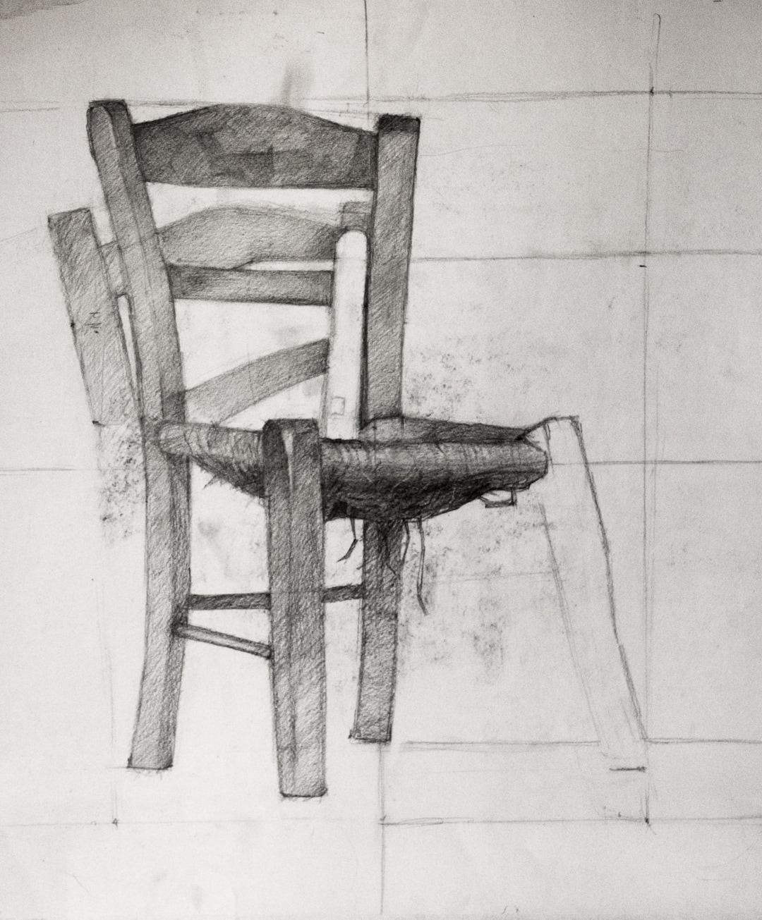 Old Wooden Chair Still Life Pencil Sketch Study Original Drawing on ...
